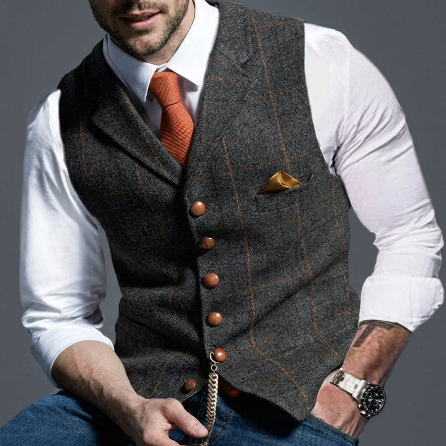 EDMUND | HERITAGE CHECK WAISTCOAT – Fletcher-Cole